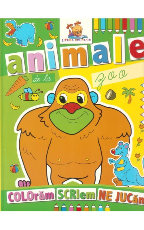 Animale de la zoo. Carte de colorat